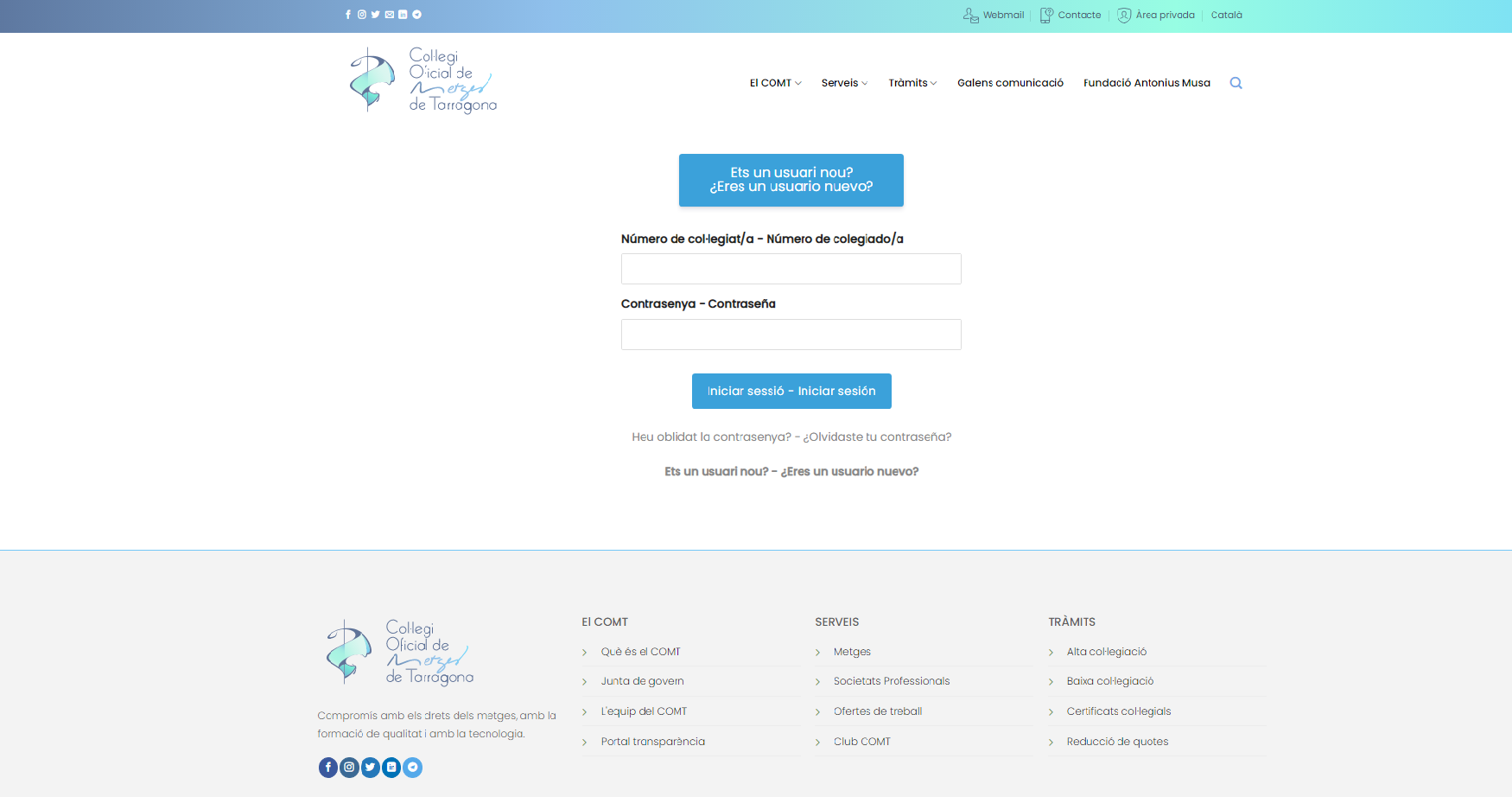 El área privada del COMT, la gran novedad de la nueva web - COMT